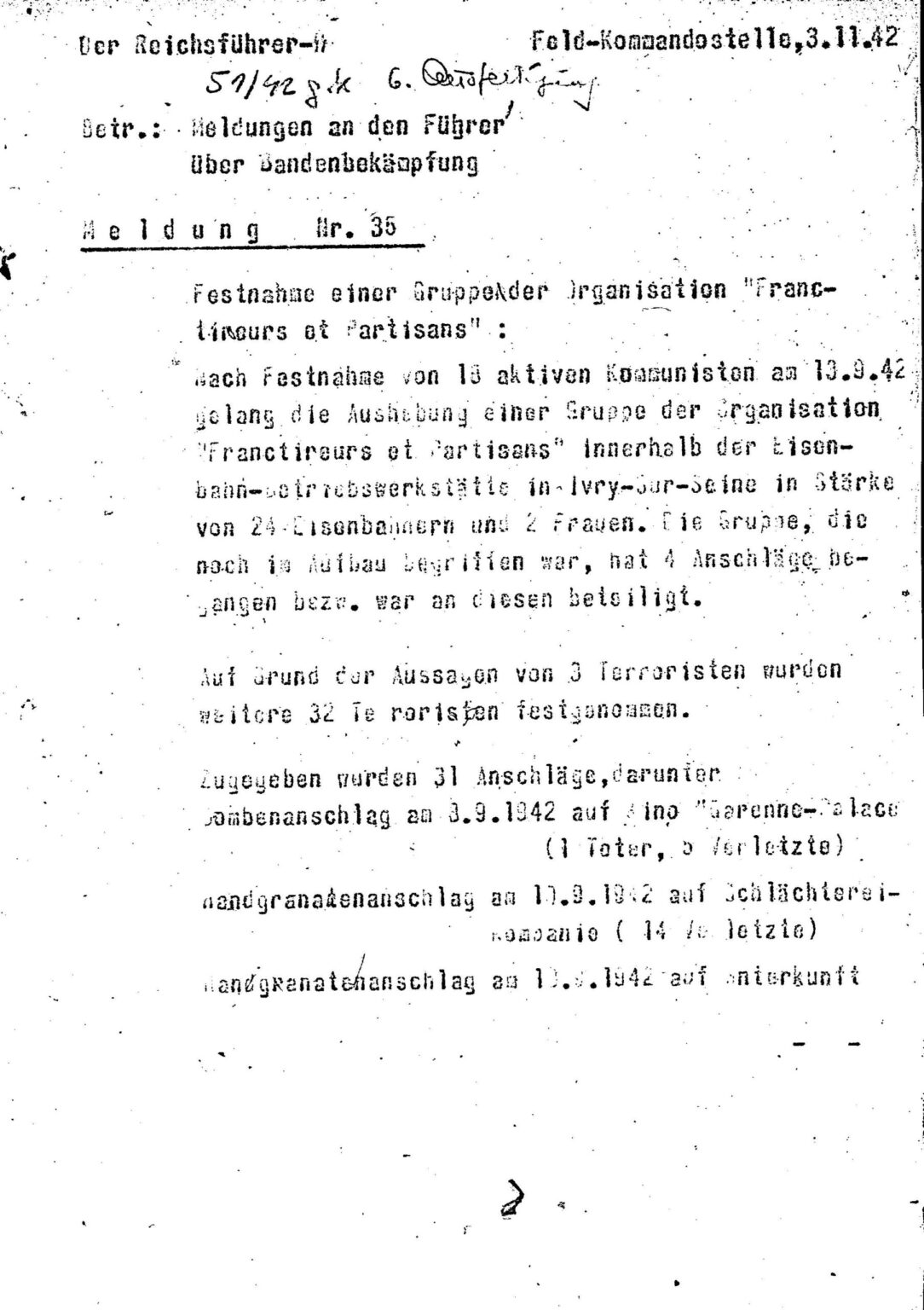 Reichsführer-SS Field Command Reports & Bandit-Fighting Operations ...